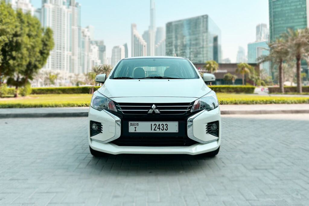 Rent Mitsubishi Attrage 2023 in Dubai | Afamia Car Rentals JLT Dubai